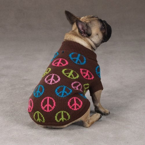 East Side Collection Peace Sign Sweater - Brown - Walmart.com