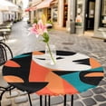 Color Block Round Tablecloth for 55-60 Inch Tables,Fitted Table Cover ...