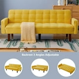 Aukfa 74" Square Arm Futon Convertible Sofa Bed for Home Office, Button ...