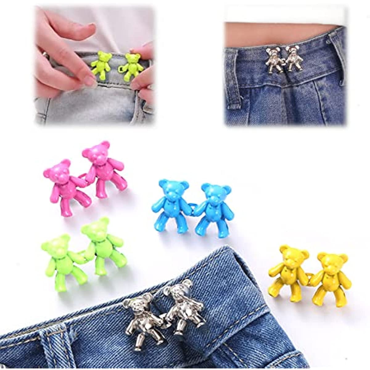 Ofocase 4 Sets Jeans Button, Adjustable Jean Button Pin Detachable ...