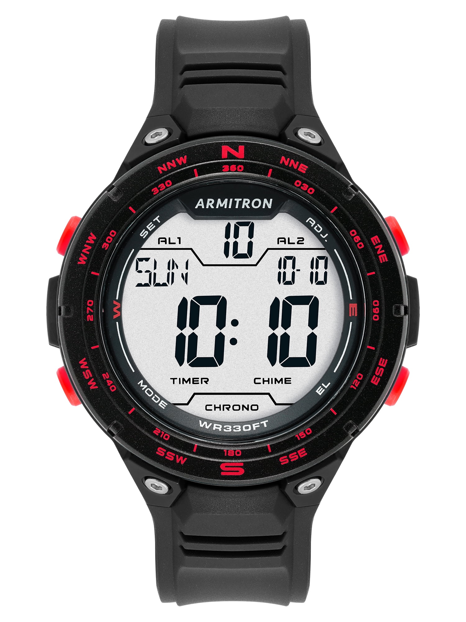 Armitron Unisex Red and Black Resin Digital Sport Watch - Walmart.com