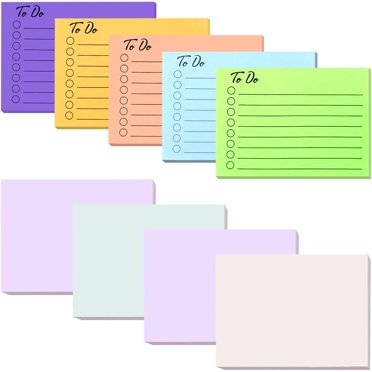 Daily to Do List Sticky Notepad / 6" x 10" Sticky Note Fill-in Schedule ...