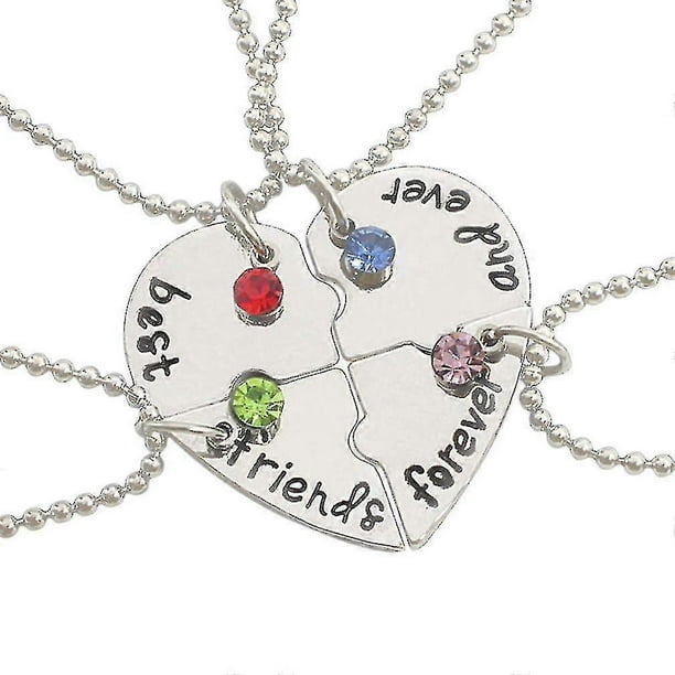 Collar de la amistad Yashi para 4 mejores amigas acero inoxidable 45 cm ...