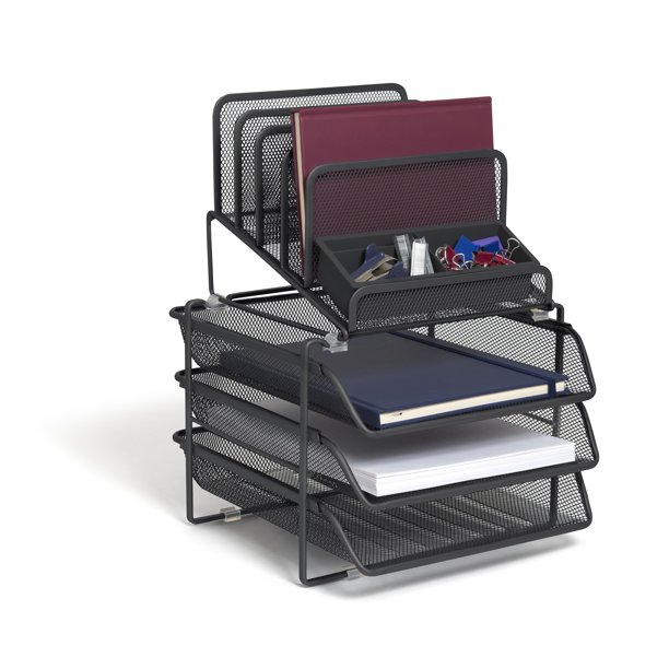 TRU RED All-In-One 10 Compartment Wire Mesh Compartment Storage TR57530 ...