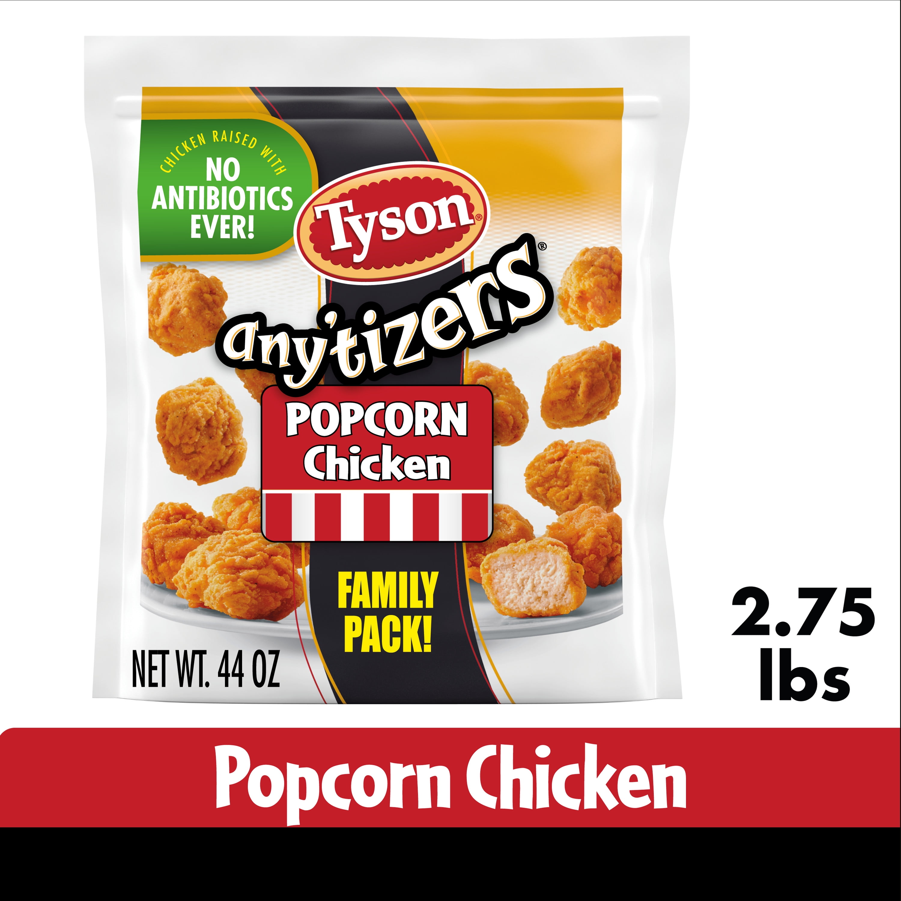 Tyson Any'tizers Popcorn Chicken, 2.75 lb Family Pack (Frozen ...