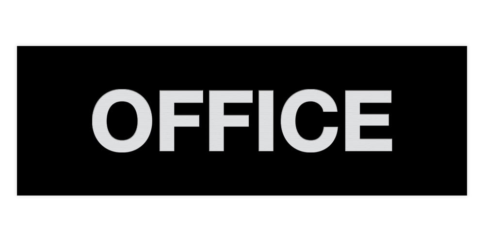 Basic Office Sign (Black / Silver) - Large - Walmart.com