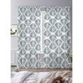 Blue Shell Coastal Sheer Curtains 96 Inch Length 2 Panels Set, Seaside ...