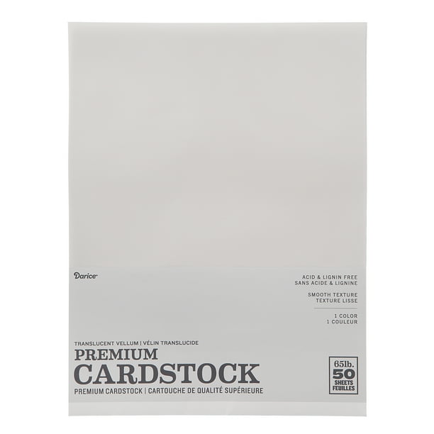 Darice Smooth Translucent Vellum Cardstock, 8.5 x 11 inches, 50 sheets ...