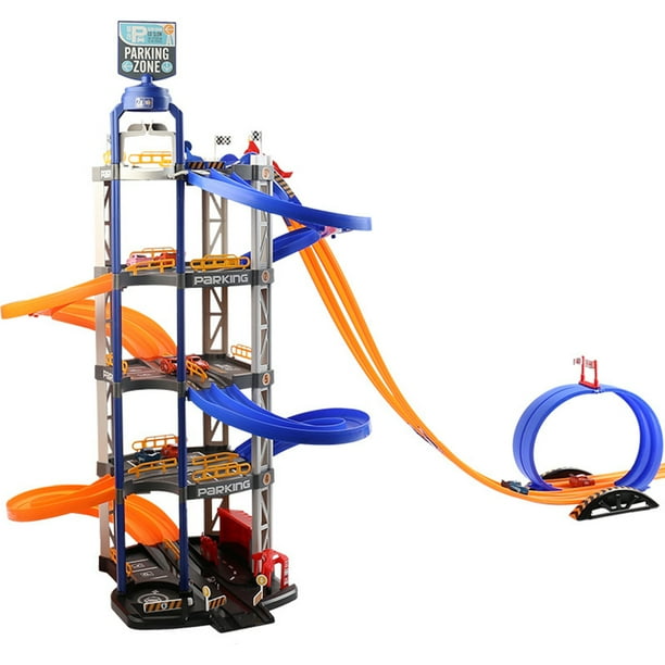 Race Car Track Set, Assembled Car Track Toys, 8 High Speed Race Cars ...