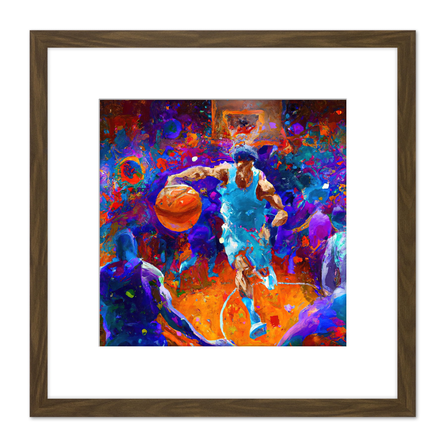 Court Basketball Baller Sport Colourful Splatter Blue Purple Painting ...