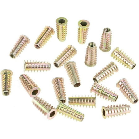 Lepai 20Pcs Furniture Screw in Nut, M6×25mm Threaded Insert,Threaded ...