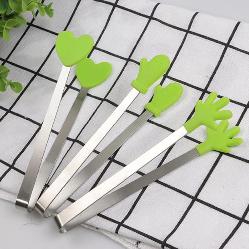 3PCS Silicone Mini Tongs, 5.3 Inch Innovative Hand Shape Food Tongs ...