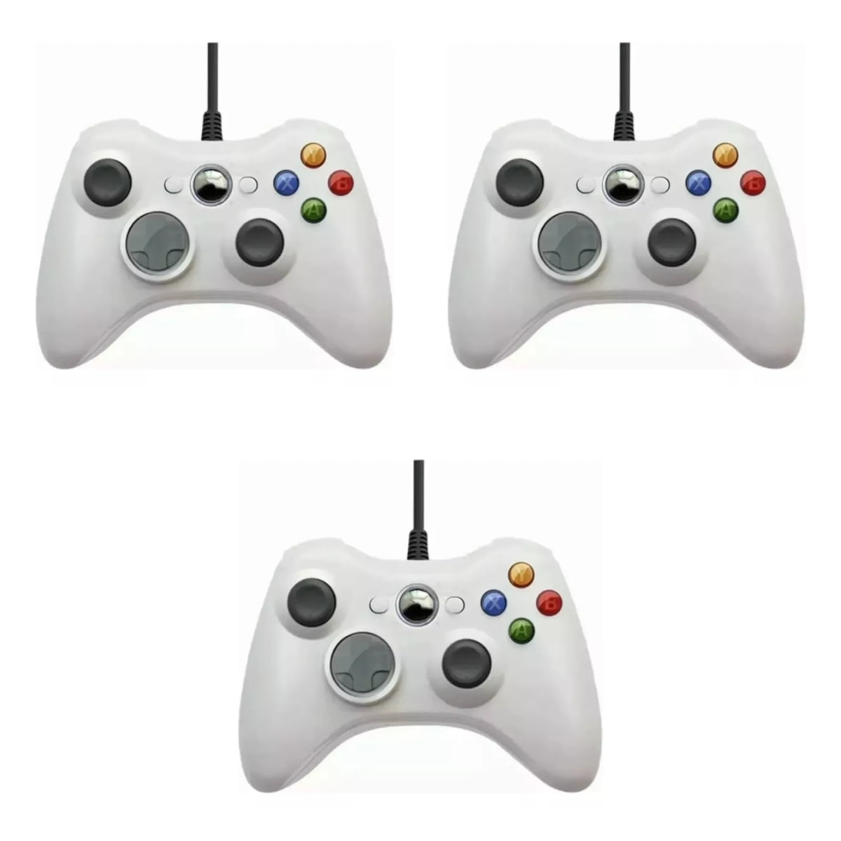 Paquete 3 Controles genericos Alambrico Compatible con Xbox 360 Y Pc ...