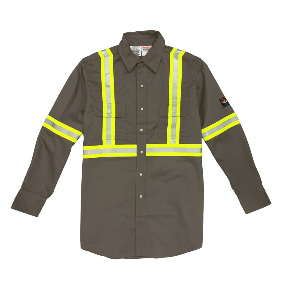 Rasco FR - Rasco FR Gray Lightweight Work Shirt with Reflective ...
