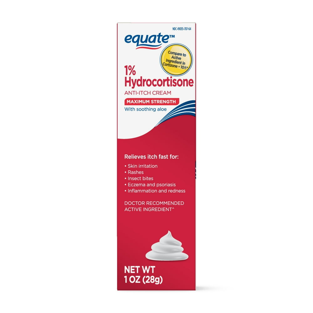 Equate Hydrocortisone Anti-Itch Cream, Maximum Strength, 1oz - Walmart ...