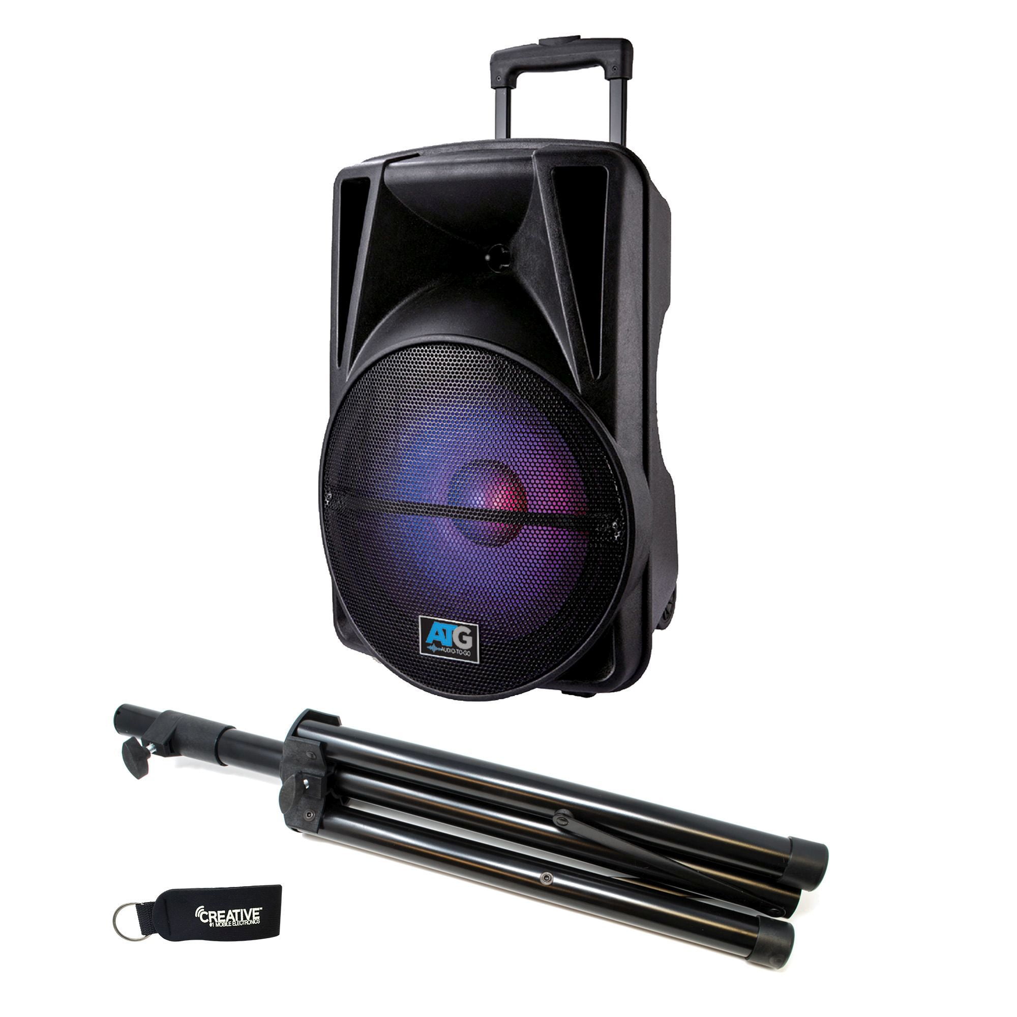 ATG Audio 12" DJ Portable Bluetooth Speaker System 3000 Watts with DJ ...