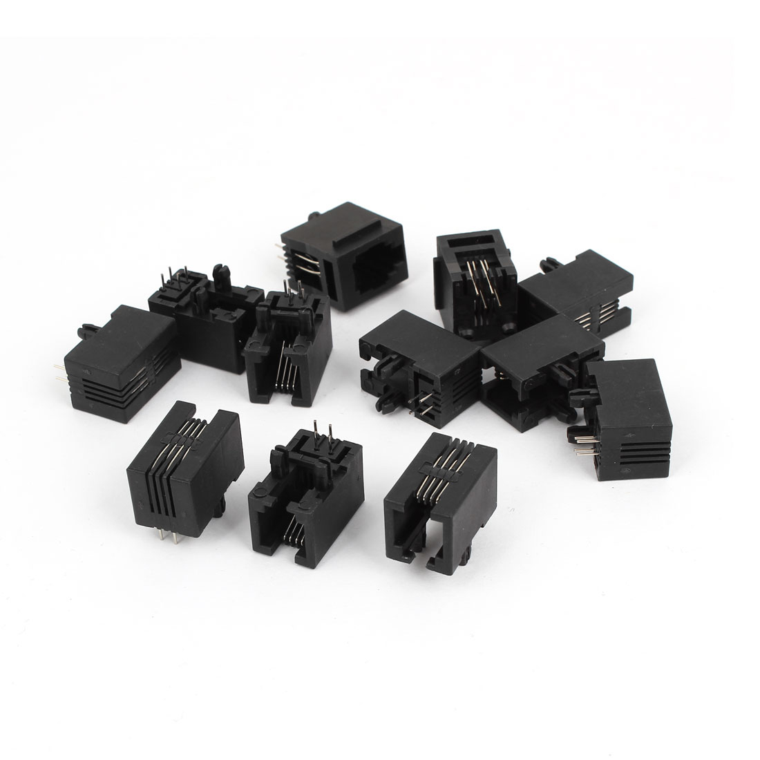 12 Pcs RJ11 4P4C Right Angle PCB Jacks Female Connectors for Telephone ...