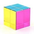 Generalia Transparent Crystal Glass Cube Prism, Multi-Color ...