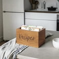 Acacia Wood Recipe Organizer - Farmhouse Recipe Holder Storage ...