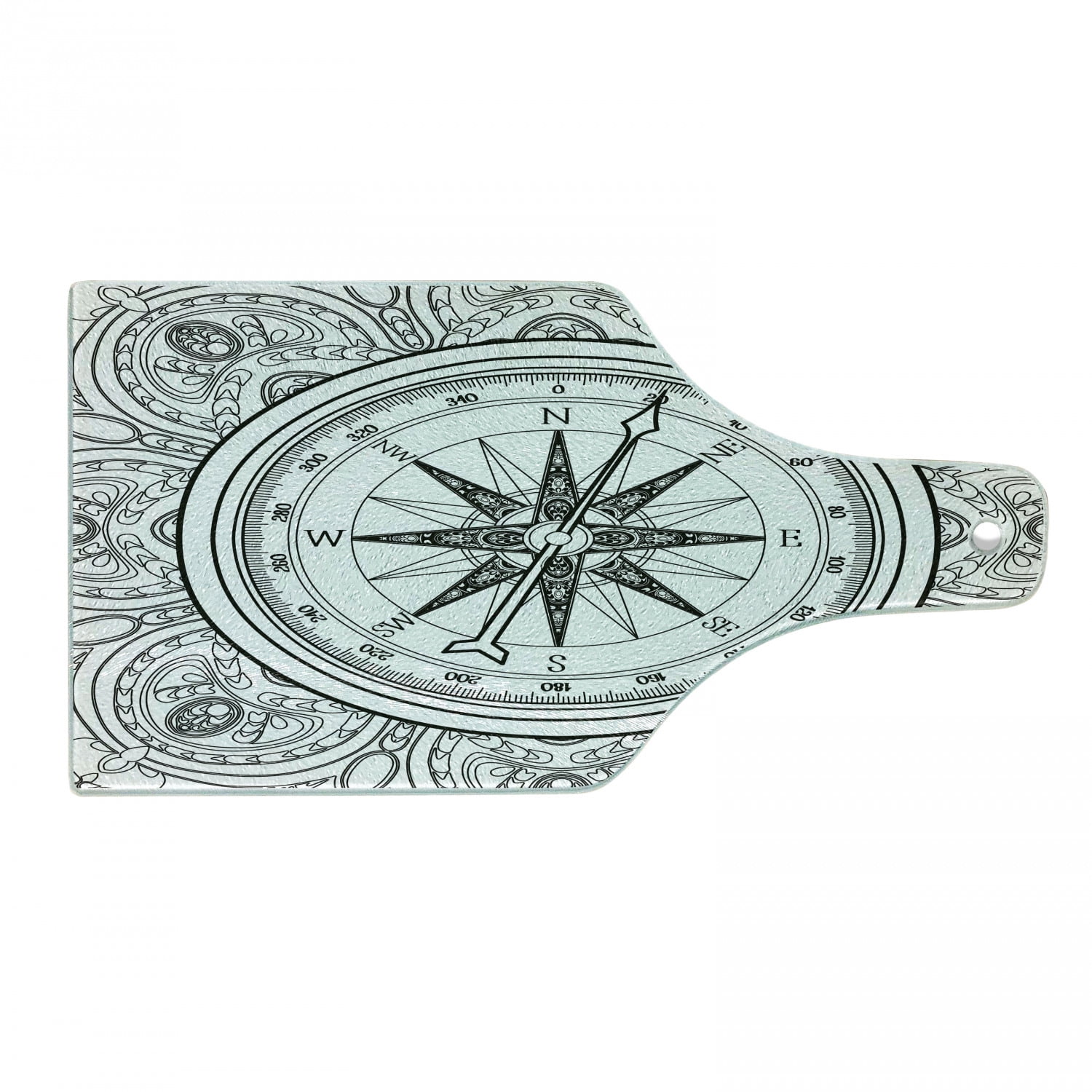 Compass Cutting Board, Hand Drawn Windrose in Line Art Style Nautical ...