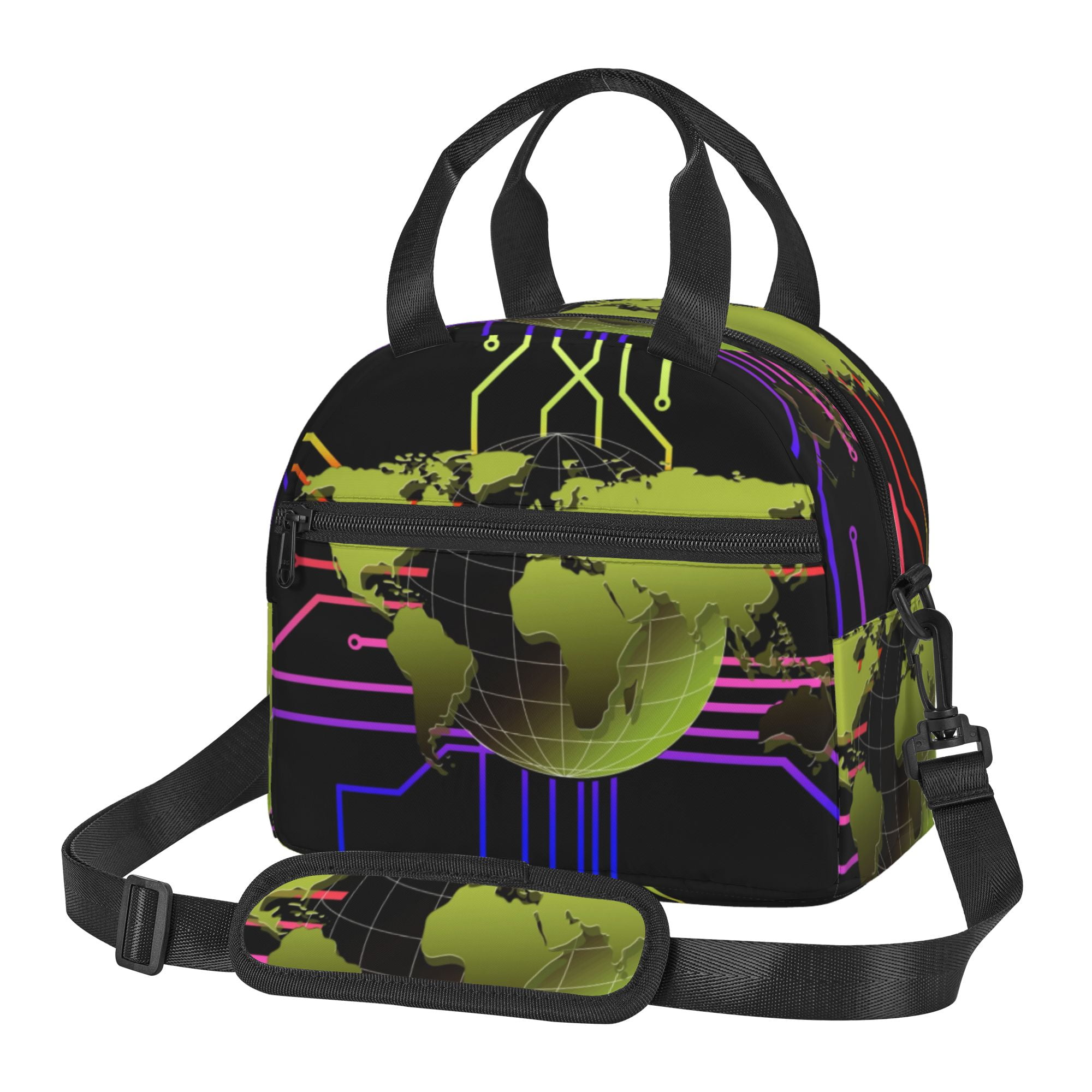 DouZhe Lunch Bags for Women and Men, Binary Byte World Cyborg Prints ...