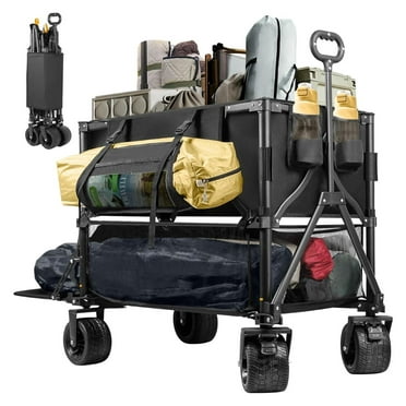 GDLF Beach Utility Folding Fishing Cart with Big Sand Surf, Heavy Duty ...