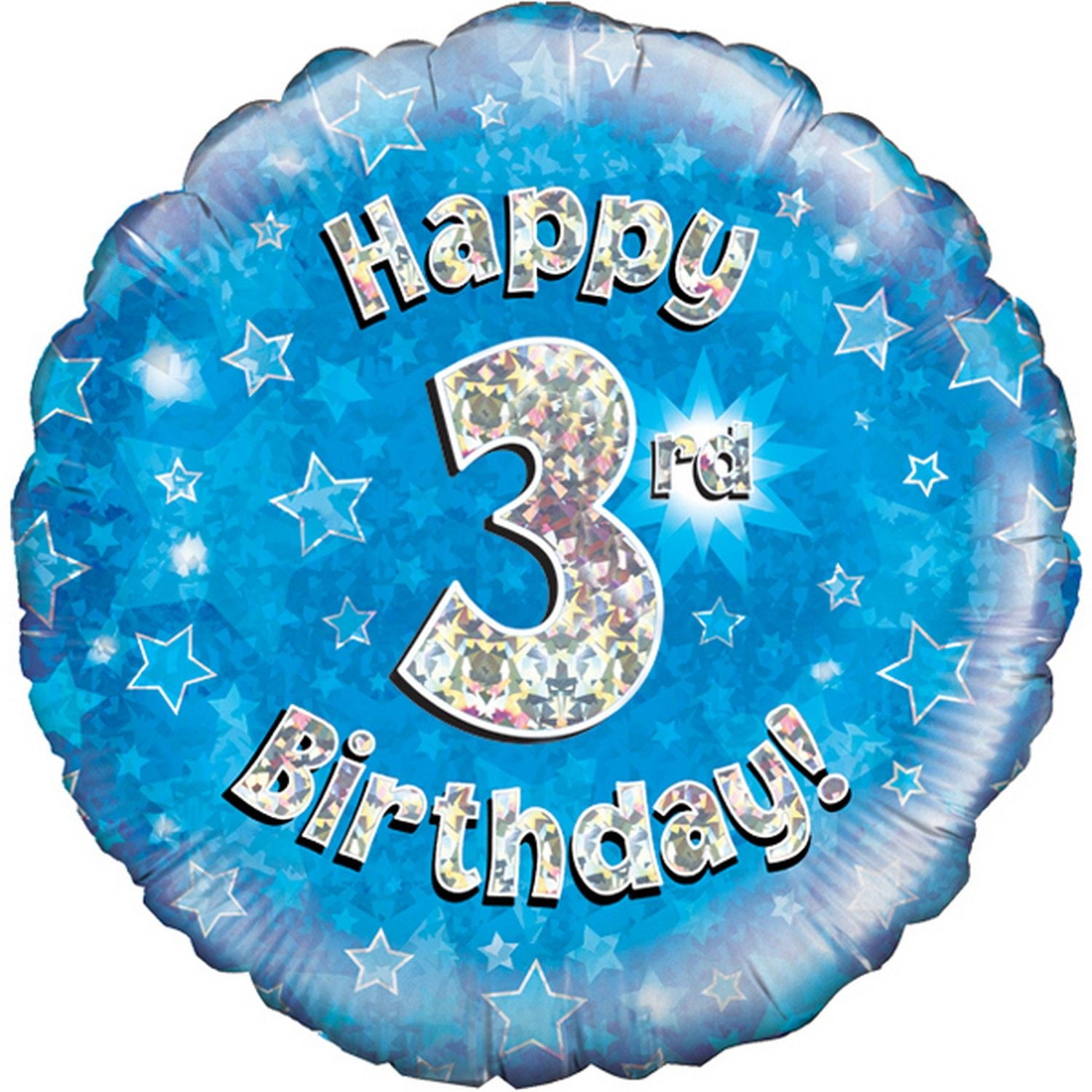 Click here for Oaktree 18 Inch Happy 3rd Birthday Holographic Bal... prices