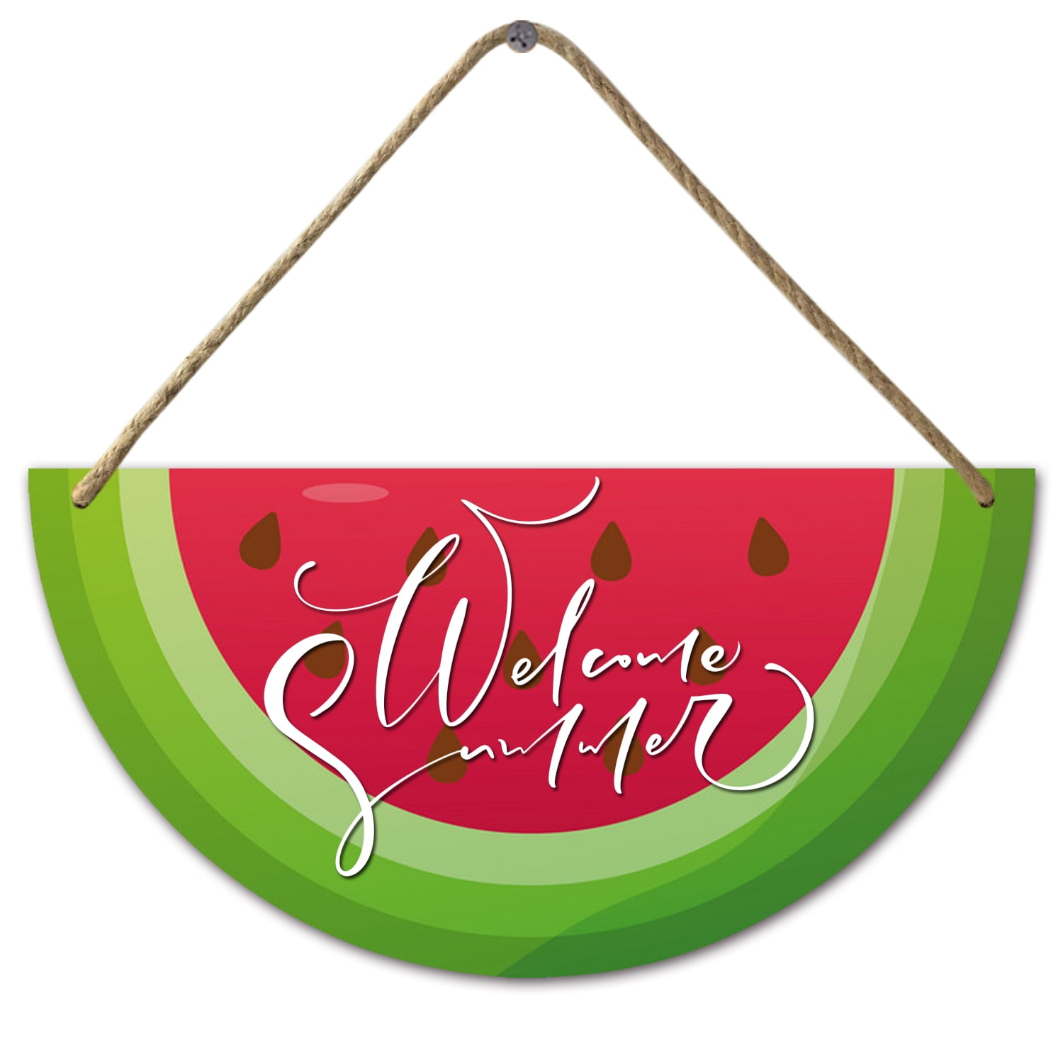 Eveokoki Welcome Summer Door Sign,11x5.6 Inch Farmhouse Watermelon ...