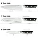 TOPFEEL Kitchen Knife Set, 3-piece Stainless Steel Chef Knife,Santoku ...