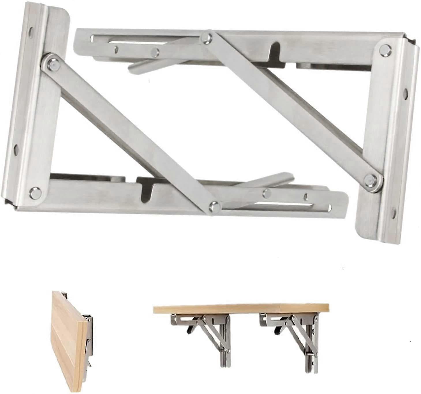 2 Pack Folding Console Folding Shelf Brackets Stainless Steel Shelf ...