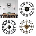 Modern Oversized Arabic Roman Numerals Metal Wall Clock Operated Quiet ...