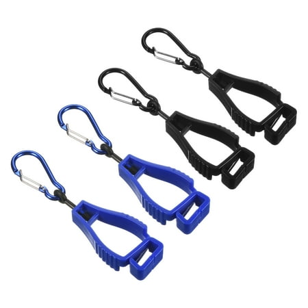 Uxcell Glove Keeper Clips Holder for Construction Outdoor, Black Blue 4 ...