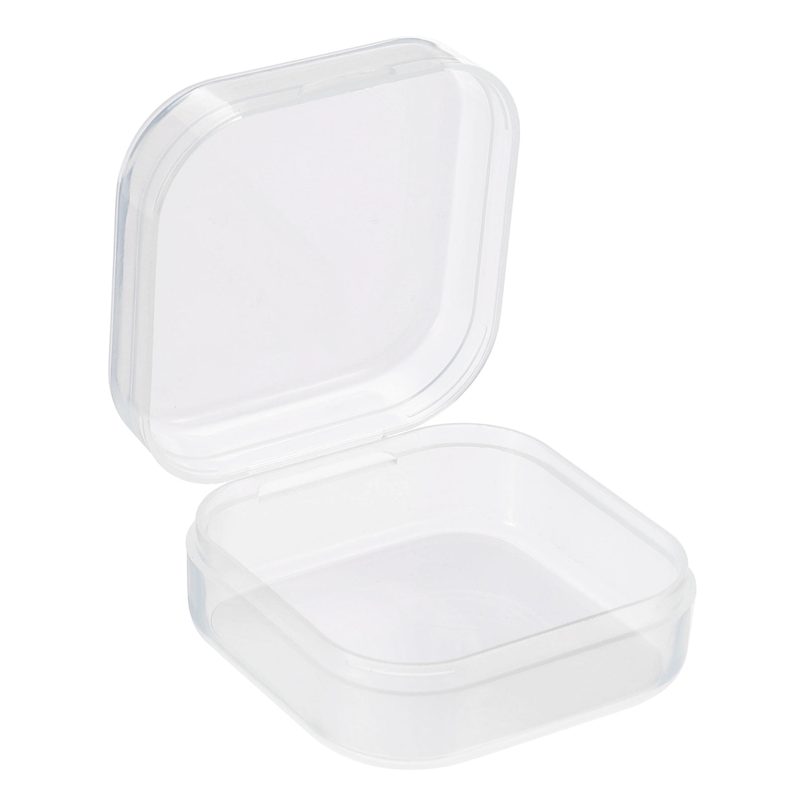 Uxcell 38x18mm Plastic Square Clear Storage Container Box with Lid, 24 ...