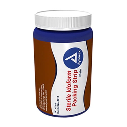 Dynarex Sterile Idoform Packing Strip 1/4 inch x 5 yds, 3 Pack ...