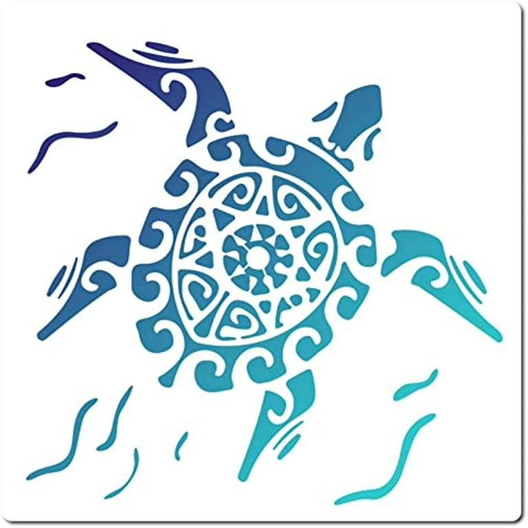 Tribal Sea Turtle Stencil