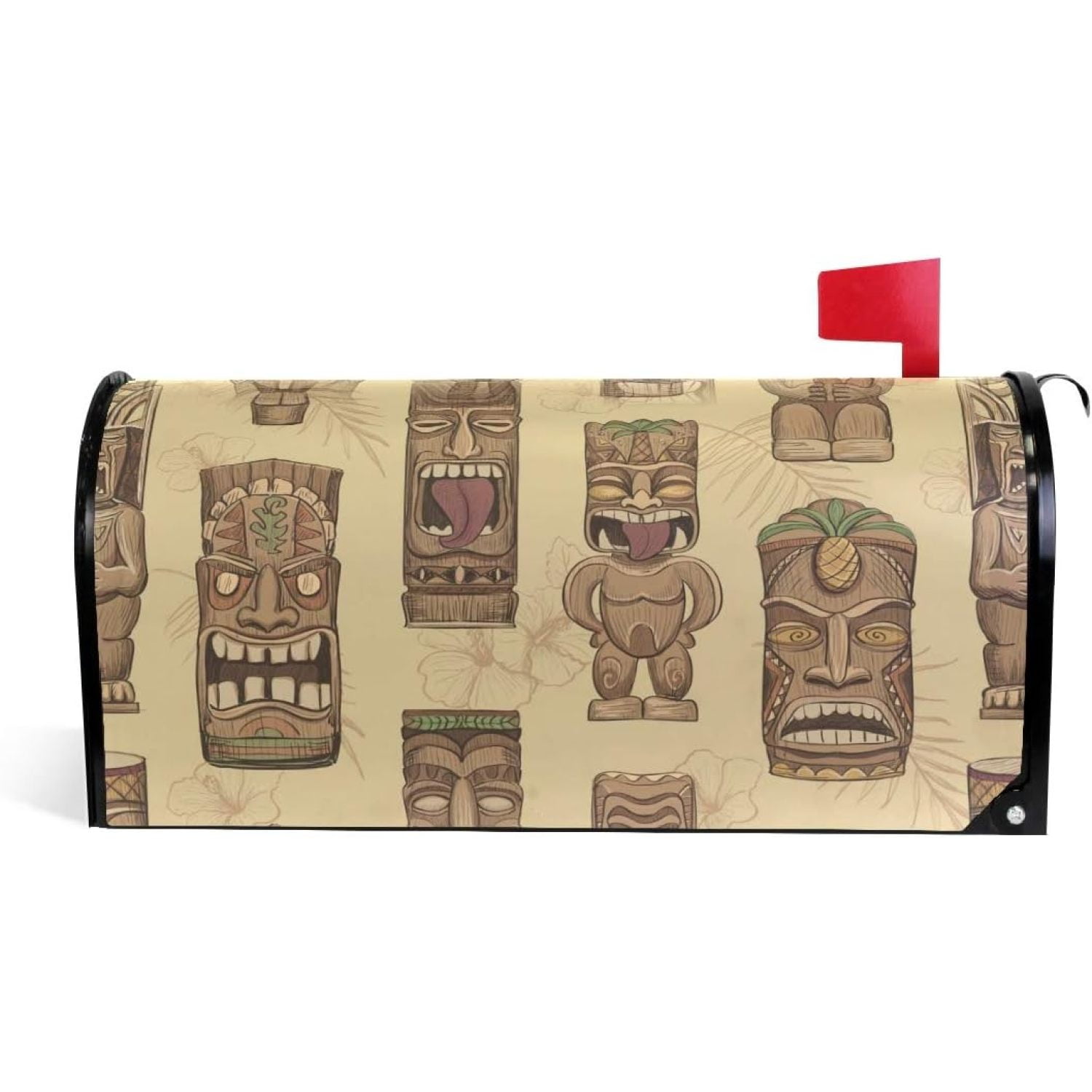WOOR Wooden Tiki Idols Magnetic Mailbox Cover Oversized-20.8"x 25.5 ...