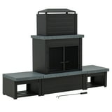 Sunjoy Tall Metal Wood-Burning Chiminea - Outdoor Steel Fireplace with ...