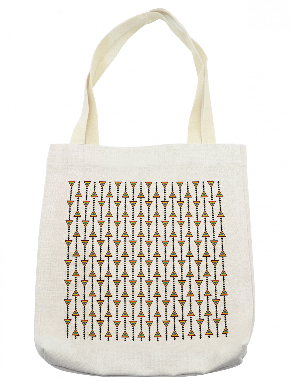 Tribal Tote Bag, Style Rainbow Colors Arrow Primitive Art Triangles ...