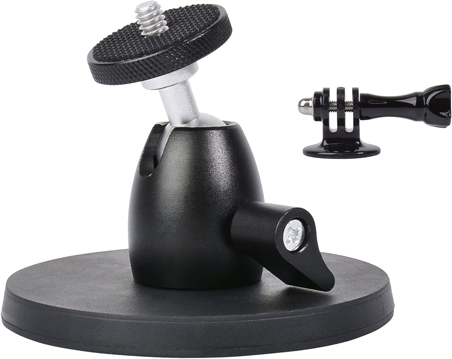 Magnetic Camera Mount Base with Mini Ball Head and Gopro Adapter for ...