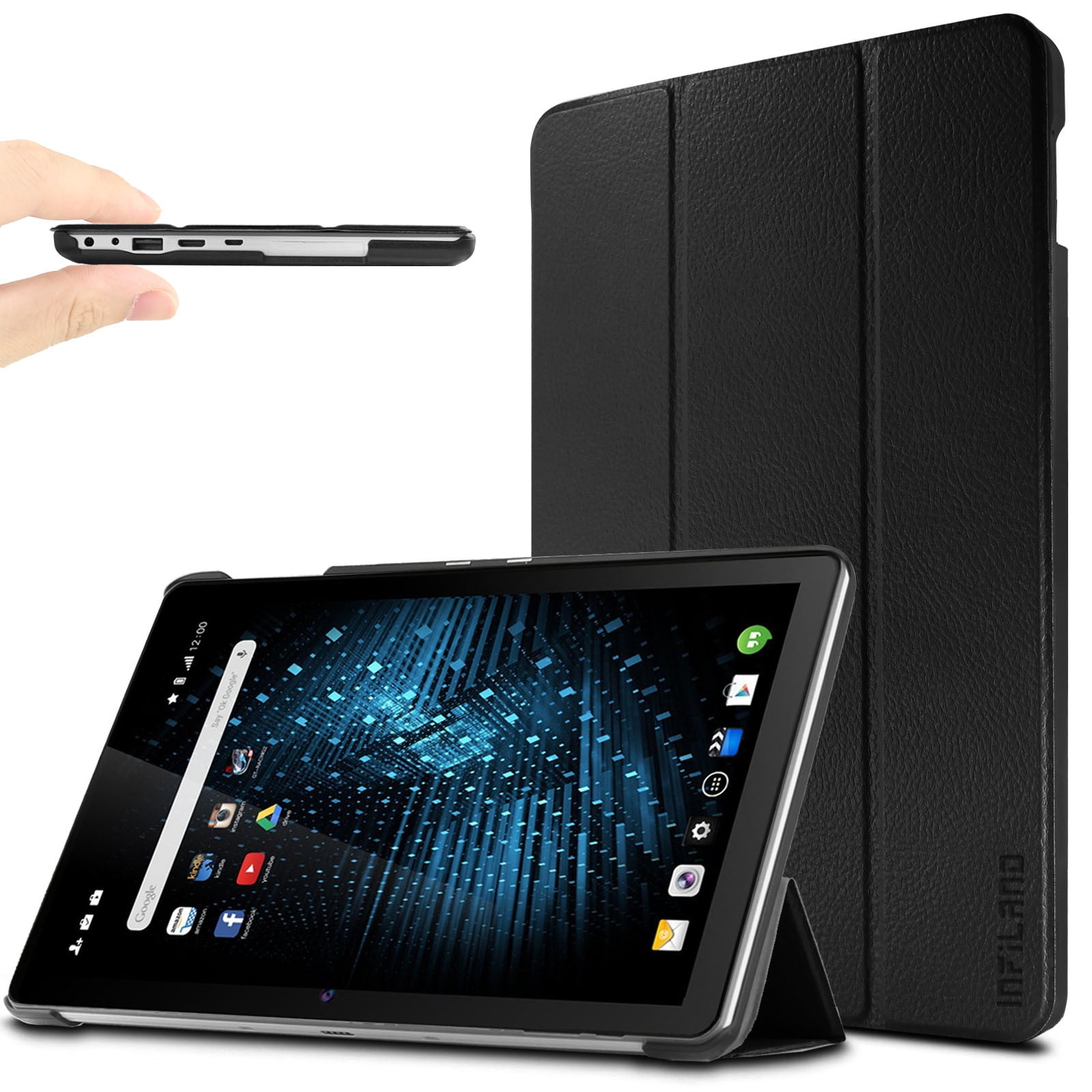 Infiland Slim Smart Cover Case for Dragon Touch X10 / KingPad K100 10 ...