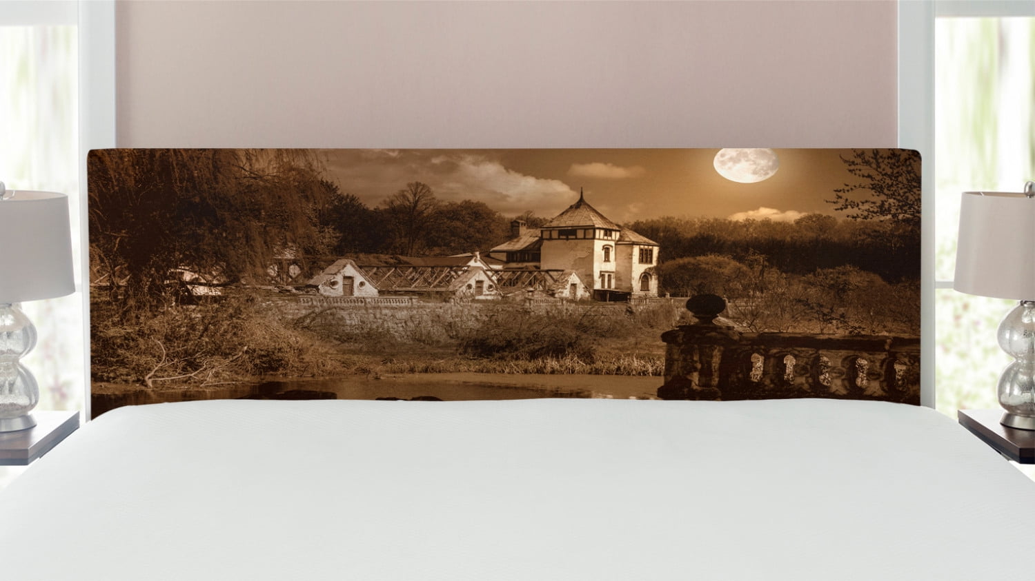 Gothic Headboard, Photo of Old Medieval Myst House in Retro Vintage ...