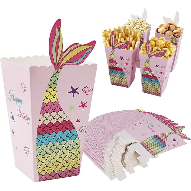 Mermaid Popcorn Boxes Cardboard Popcorn Boxes Fishtail Popcorn Bag ...