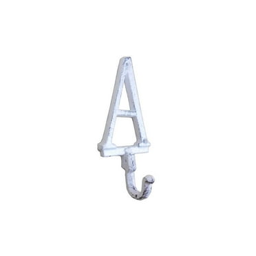 Whitewashed Cast Iron Letter F Alphabet Wall Hook 6" - Walmart.com