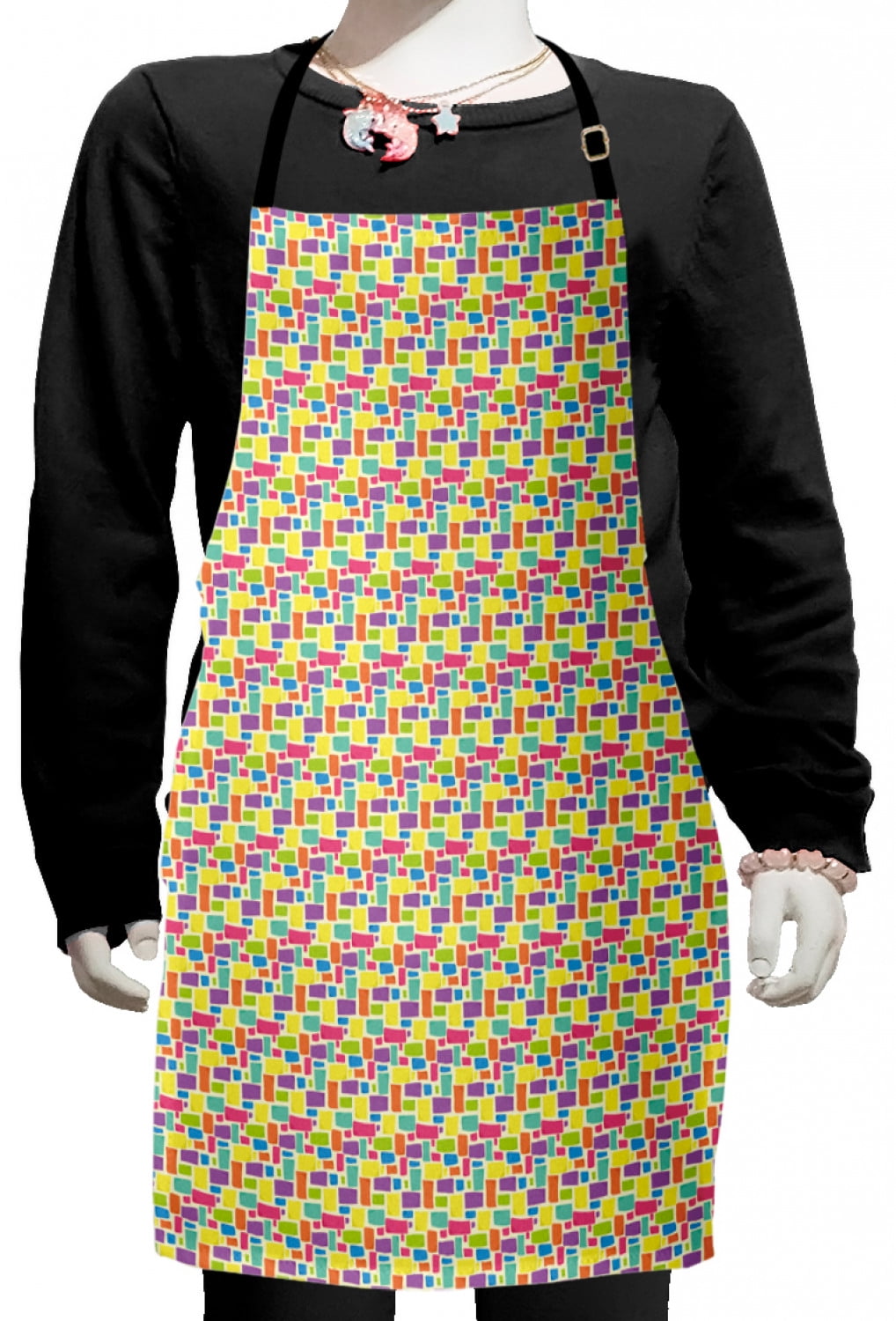 Colorful Kids Apron, Hipster Funky Mosaic of Color Blocks and ...