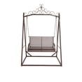 Decmode 85 Inch Traditional Iron Arch Scroll Garden Swing, Copper ...