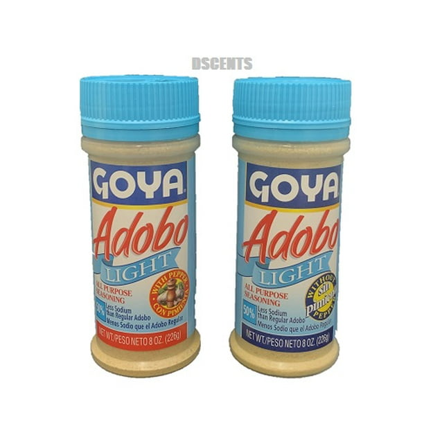 2 Pack Goya Adobo Light All Purpose Seasoning With & Without Pepper Sin ...
