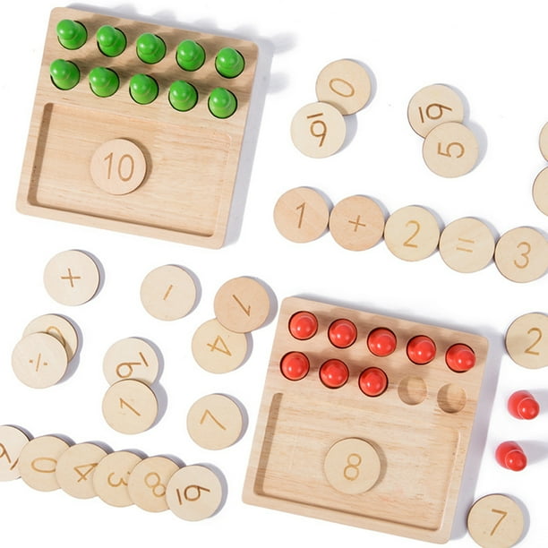 Contador de números, juguete de matemáticas de madera, tablero Digital ...