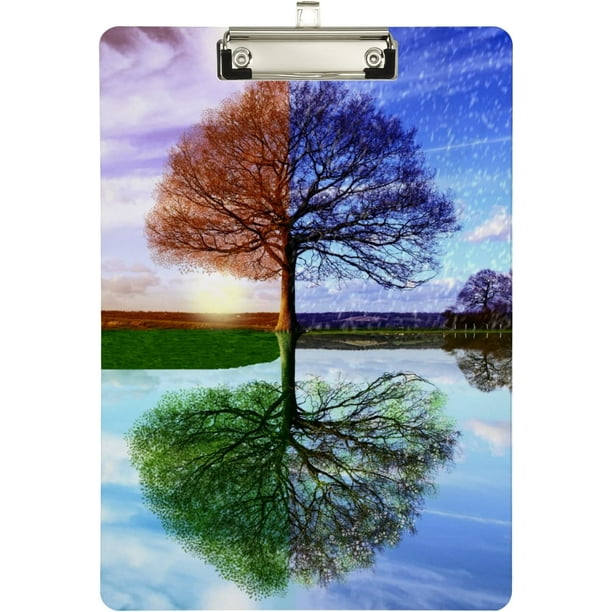 KXMDXA Season Tree Clipboard Hardboard Wood Nursing Clip Board and Pull ...