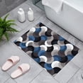 Blue Black Wavy Door Mat 16x24 Inch Medieval Abstract White Grey Blue ...