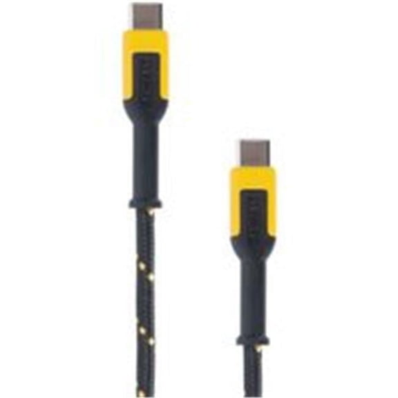 DEWALT USB-C Phone Charger, Reinforced Braided Cable, Black and Yellow ...